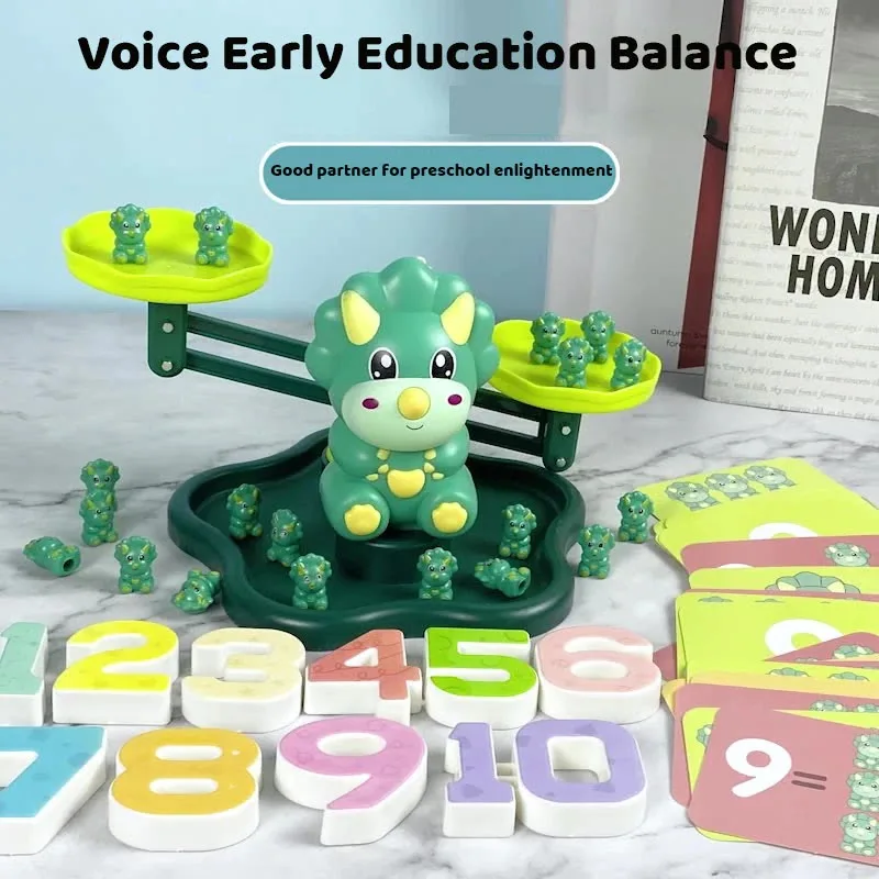 Dinosaur Voice Counting Balance Montessori Math Weights Scale Toy ...
