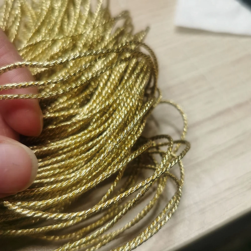 Three Strands of Gold-Rubbed Decorative Clothing Rope Macrame Cord for ...
