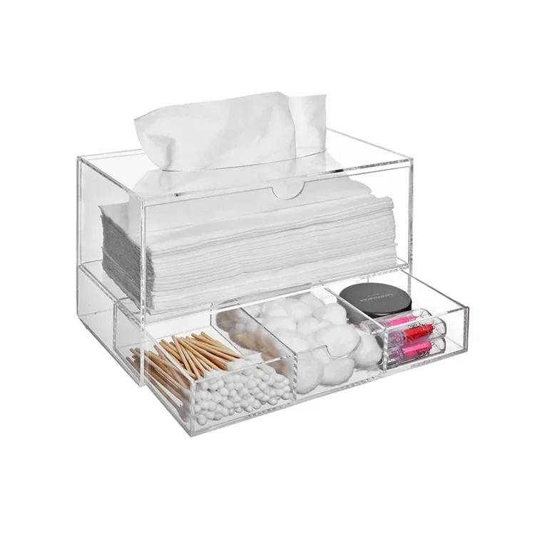 Clear Acrylic Tissue Organizer Acrylic Tissue Paper Rack Drawers ...