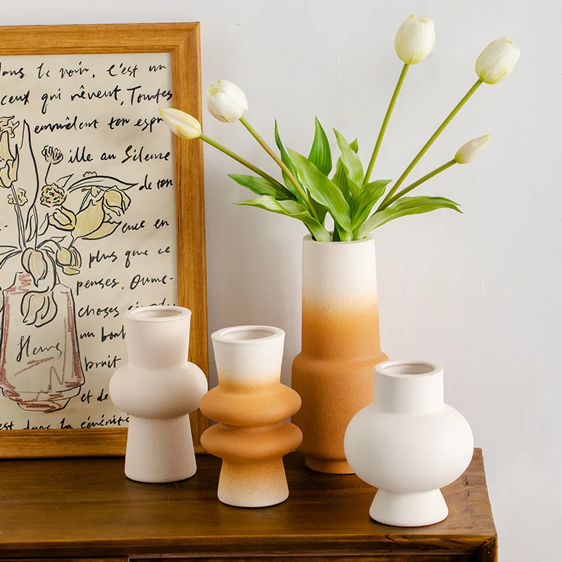 Hotsale Custom Logo Modern Desktop Gradientceramic Flower Vase ...