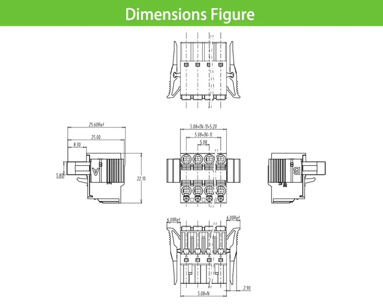 Double-level Plug In Terminal Blocks Spring Electrical Connectors With ...