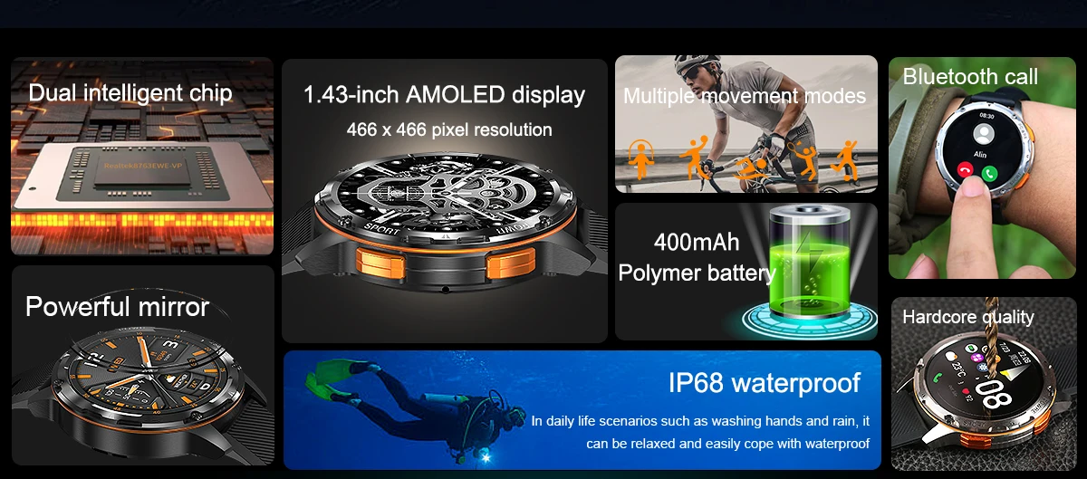 AK59 Luxury Smartwatch for Ladies | 1.43" AMOLED, BT Call, Fitness ...