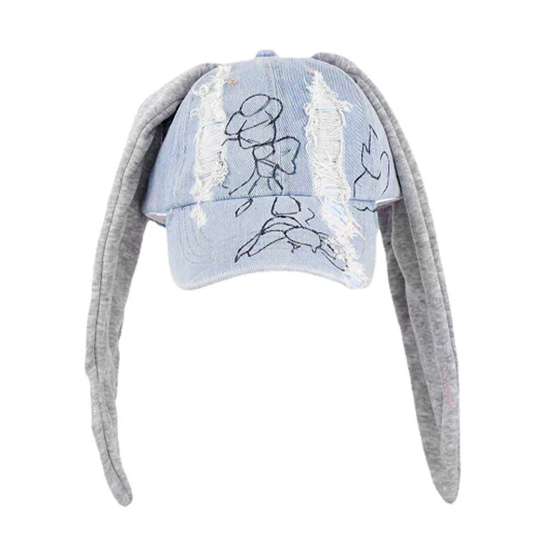 F-2548 New 2024 Summer Skull Cool Long Ear Designer Caps For Men Ripped ...