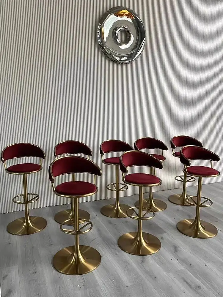 Modern Simple Home Bar Chair Light Luxury Hotel Front Desk Stainless ...