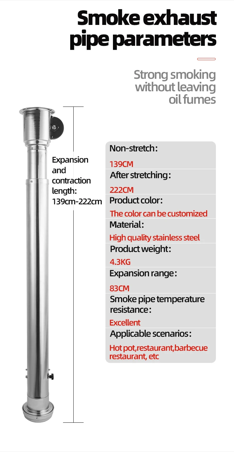 Lifting BBQ Korean Restaurant Extraction Smoking Pipes