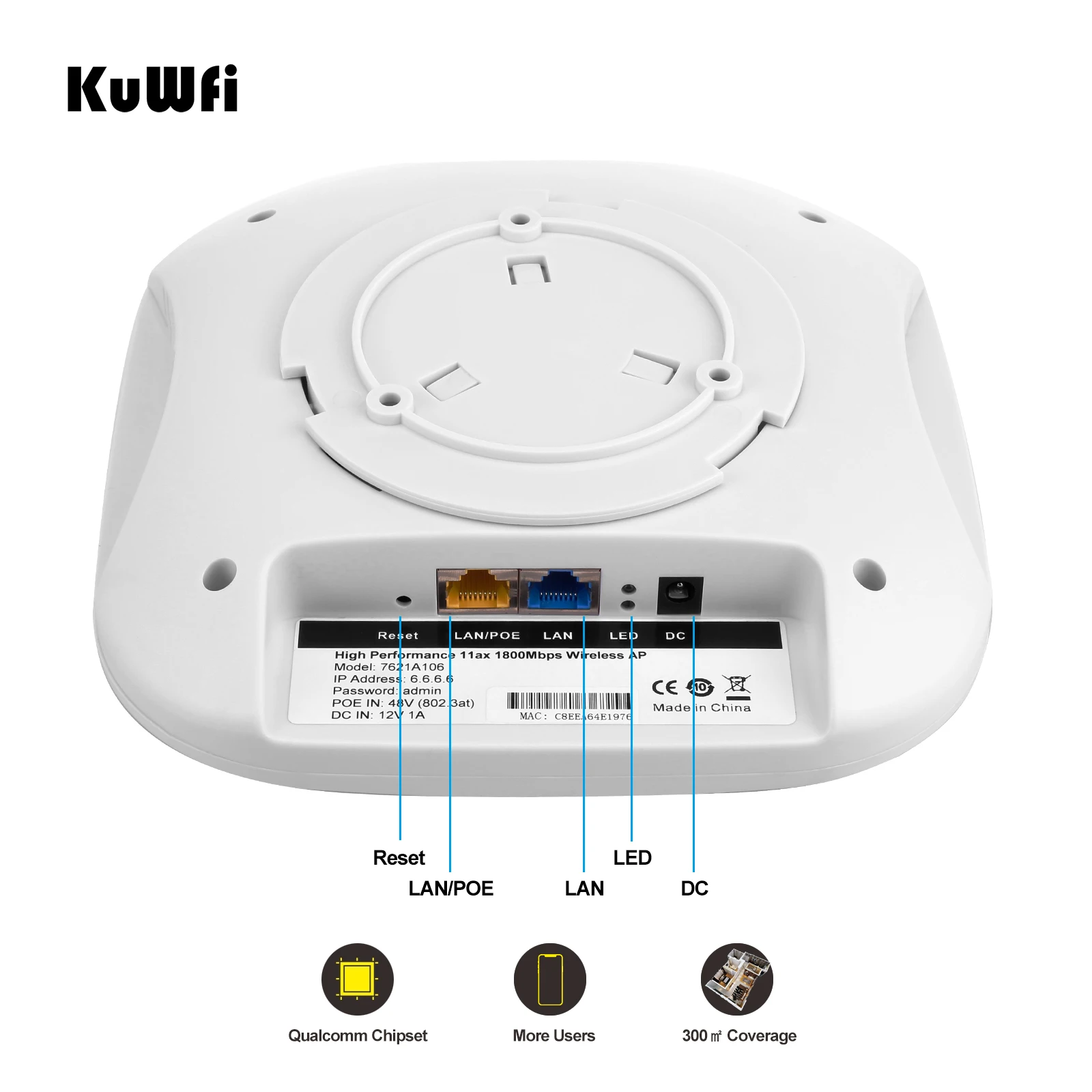 Hot Sale Kuwfi 11ax Dual Band 1800mbps Wifi6 High Gain Antenna Wireless ...