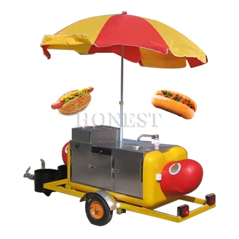 Stainless Steel Hotdog Cart Mobile Food / Small Food Cart / Hot Dog ...