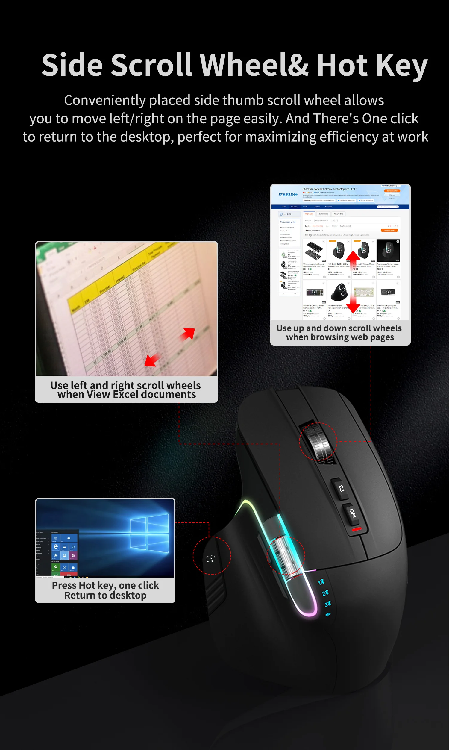 Factory Rechargeable Wireless Slient Mouse with High-Precision 3212 ...
