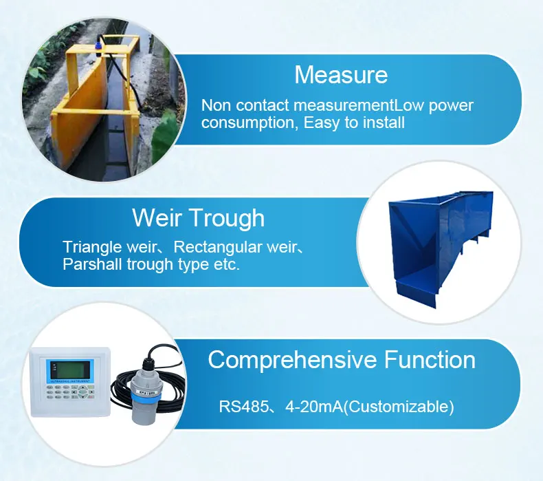Kaifeng HBYB Triangular Weir Flow Meter - Doppler Ultrasonic