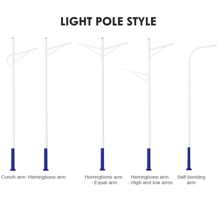 Gaocheng Solar Led Galvanized Street Light Pole Steel Round Solar ...