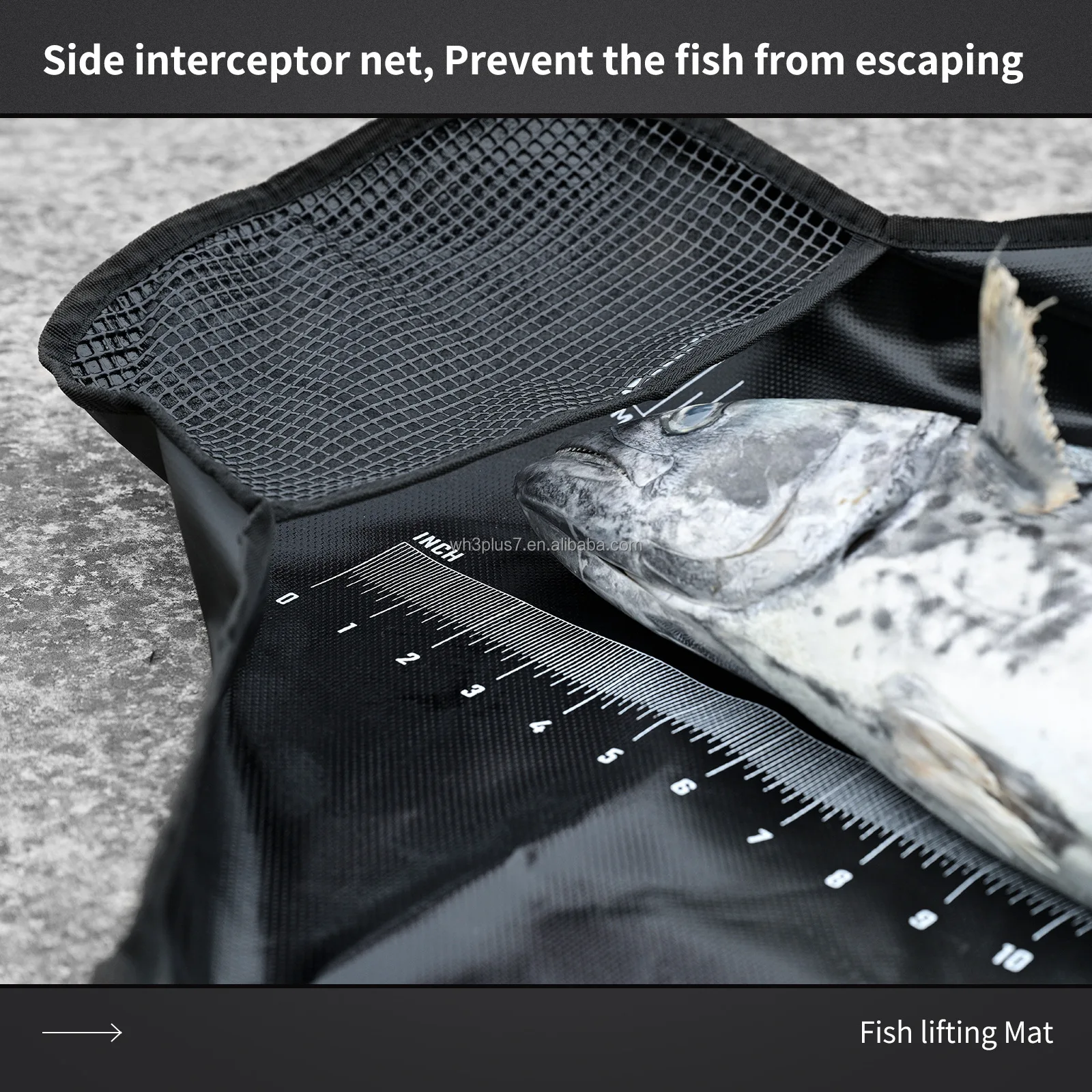 OEM PVC Black Fish Lifting Fishing Unhooking Mat Weigh & Measure Sling ...