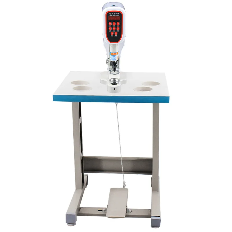 Semi-auto computer servo integrated buckle riveting machine hole punch ...