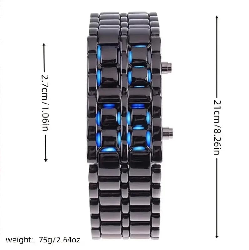 Unisex Luxury LED Display Wristwatch - Red Blue LED Dial