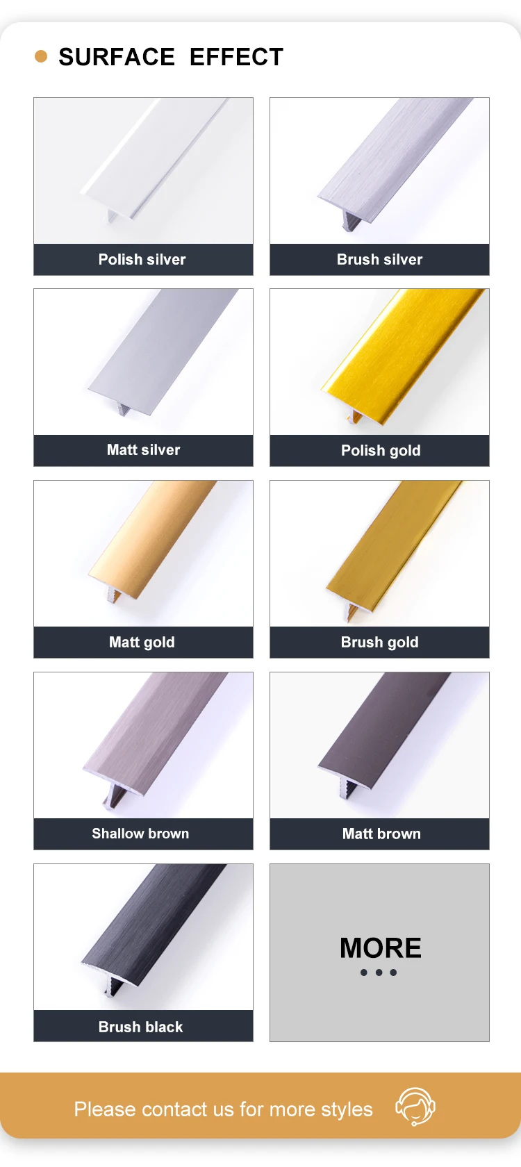 Durable Aluminium Profiles for Flooring Transition Strips