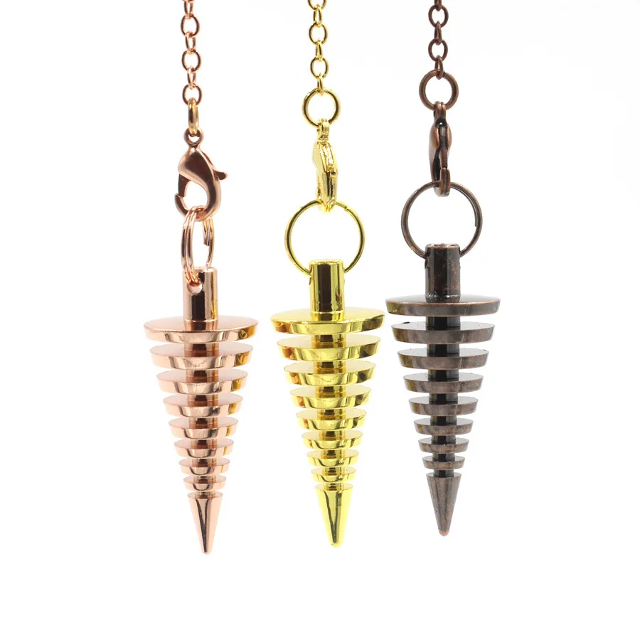 Retro Metal Pendulum Pendulos Pendulums for Dowsing Cone Antique Gold ...
