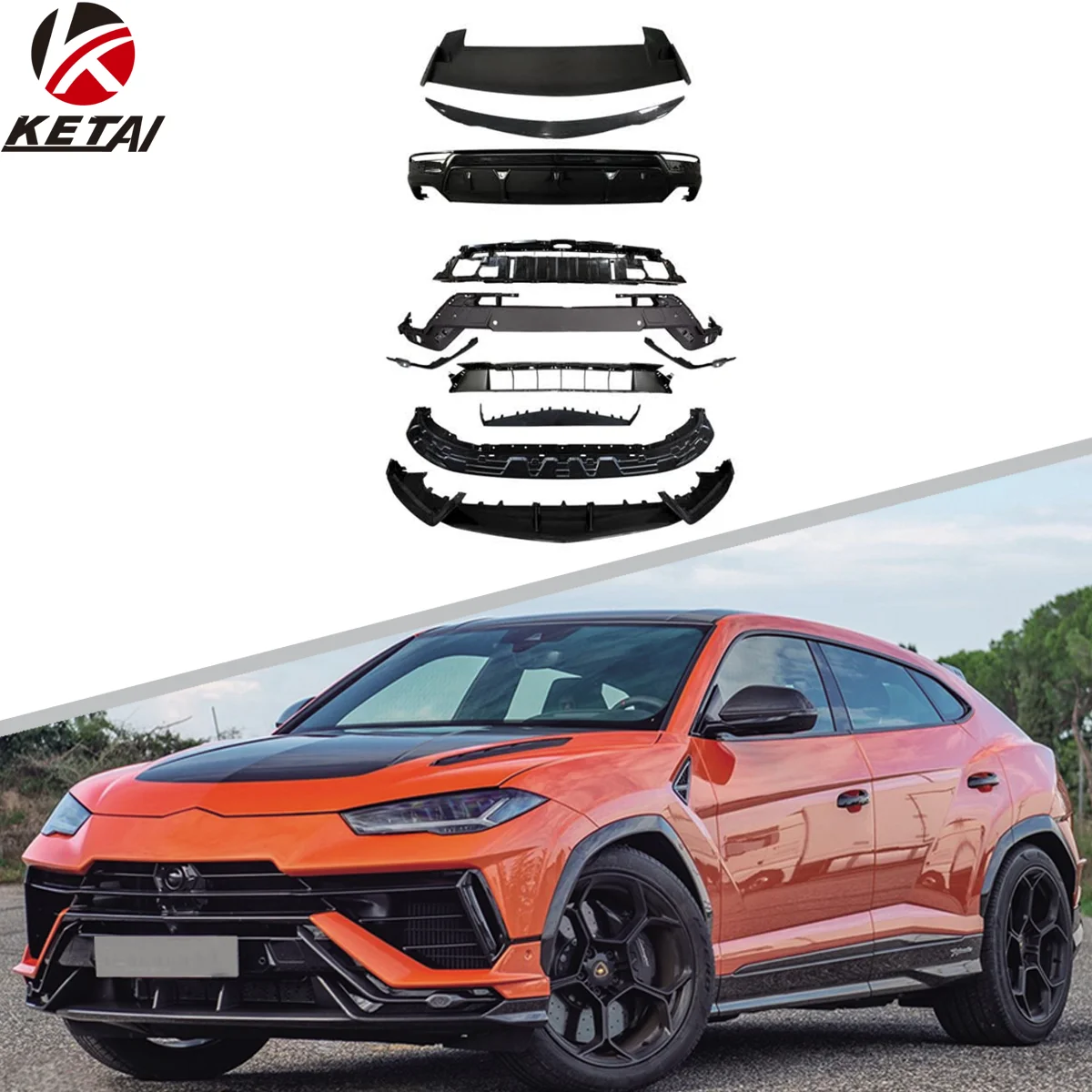 Auto Body Parts Body Kit Car Rear Bumper Hood Plastic Urus Performante ...