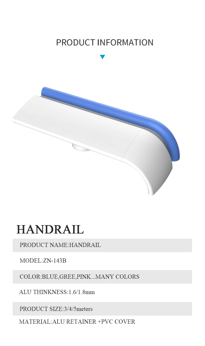 Aluminium Pvc Plastic Medical Corridor Handrail For Hospital Hallway ...