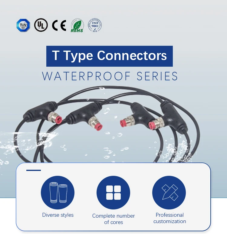 2 3 Wire T Type Wiring Connector,No Wire Stripping,2 Pin Double T Tap ...