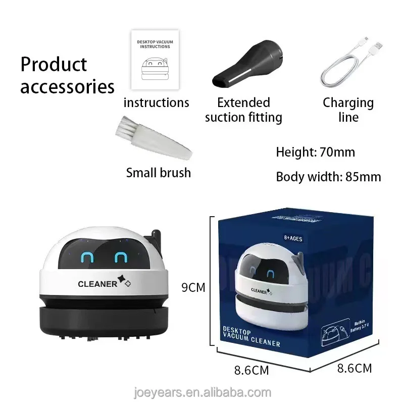 Creative Robot Desktop Cleaner 500mAh Rechargeable Keyboard Vacuum Cleaner Mini Wireless USB ...