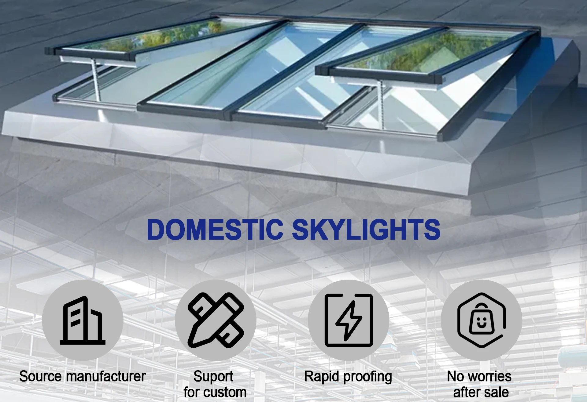 Electric Remote Control Aluminum Alloy Skylight Sliding Ventilation ...