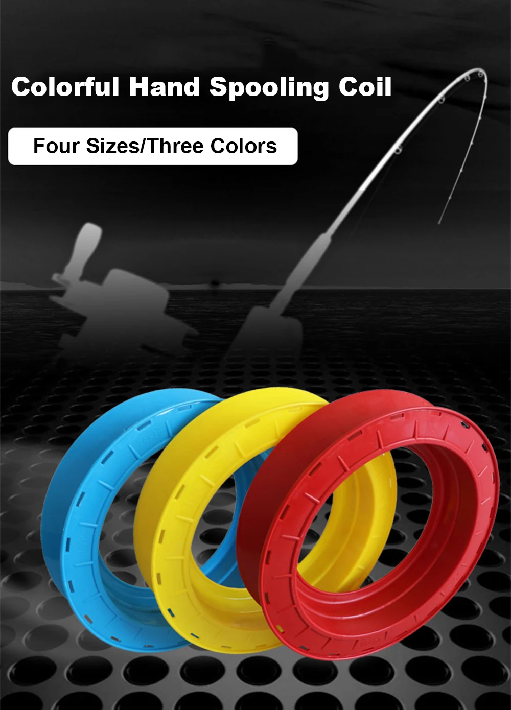 Newbility Fishing Gear Red Yellow Blue Plastic Fishing Line Hand ...