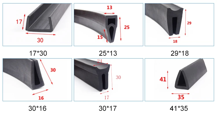 U Channel Profile PVC & EPDM Rubber Capping Seal Tape Edge Trim ...