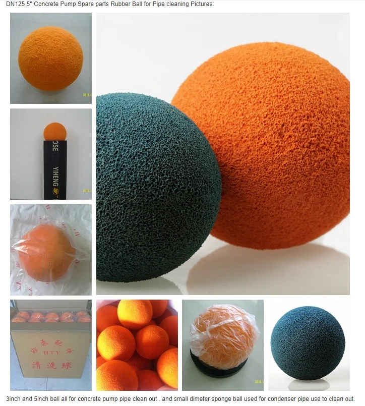 Factory Cleaning Ball Medium Hard D125 Concrete Pump Into The Pipe With ...