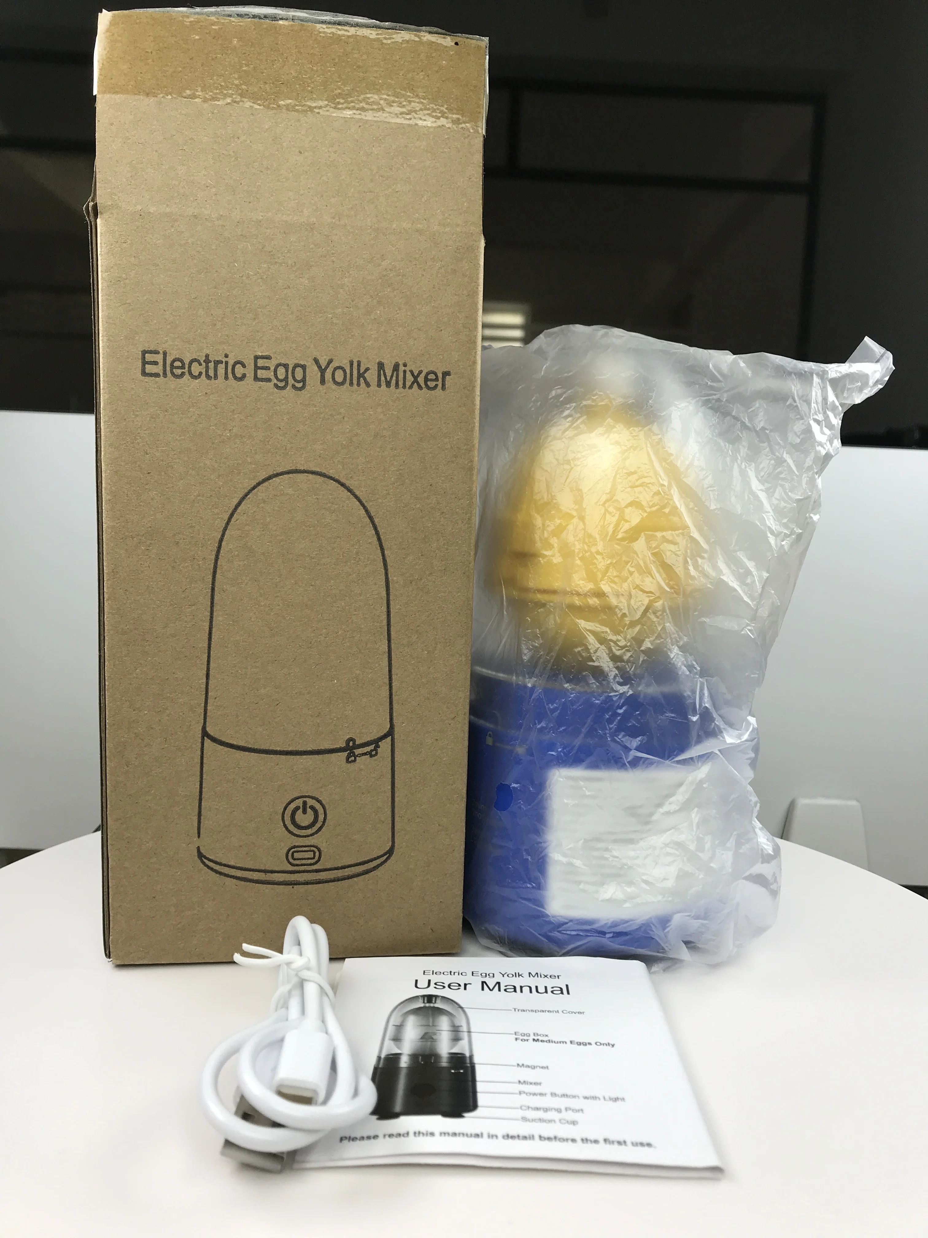 Electric Egg Scrambler Shaker - Golden Egg Maker with Slicer