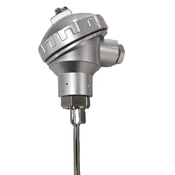 Pt100 Temperature Sensor Probe With 1/2inch Npt Threads & Terminal Head ...