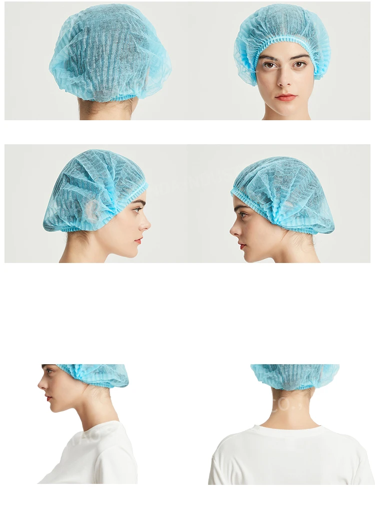 Disposable Non Woven Round Strip Cap - Clip Caps for Healthcare