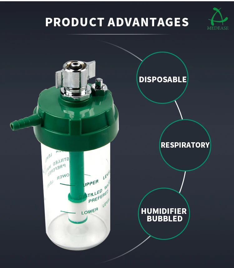 Medical Oxygen Bubble Humidifiers 6 Psi Plastic Humidifier Bottle Green ...