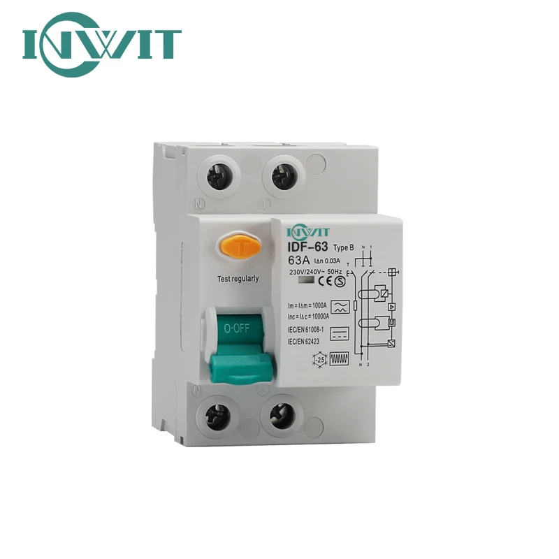 Din Rail Mounting Rccb 2p 63a Ac Earth Leakage Circuit Breaker Rccb ...