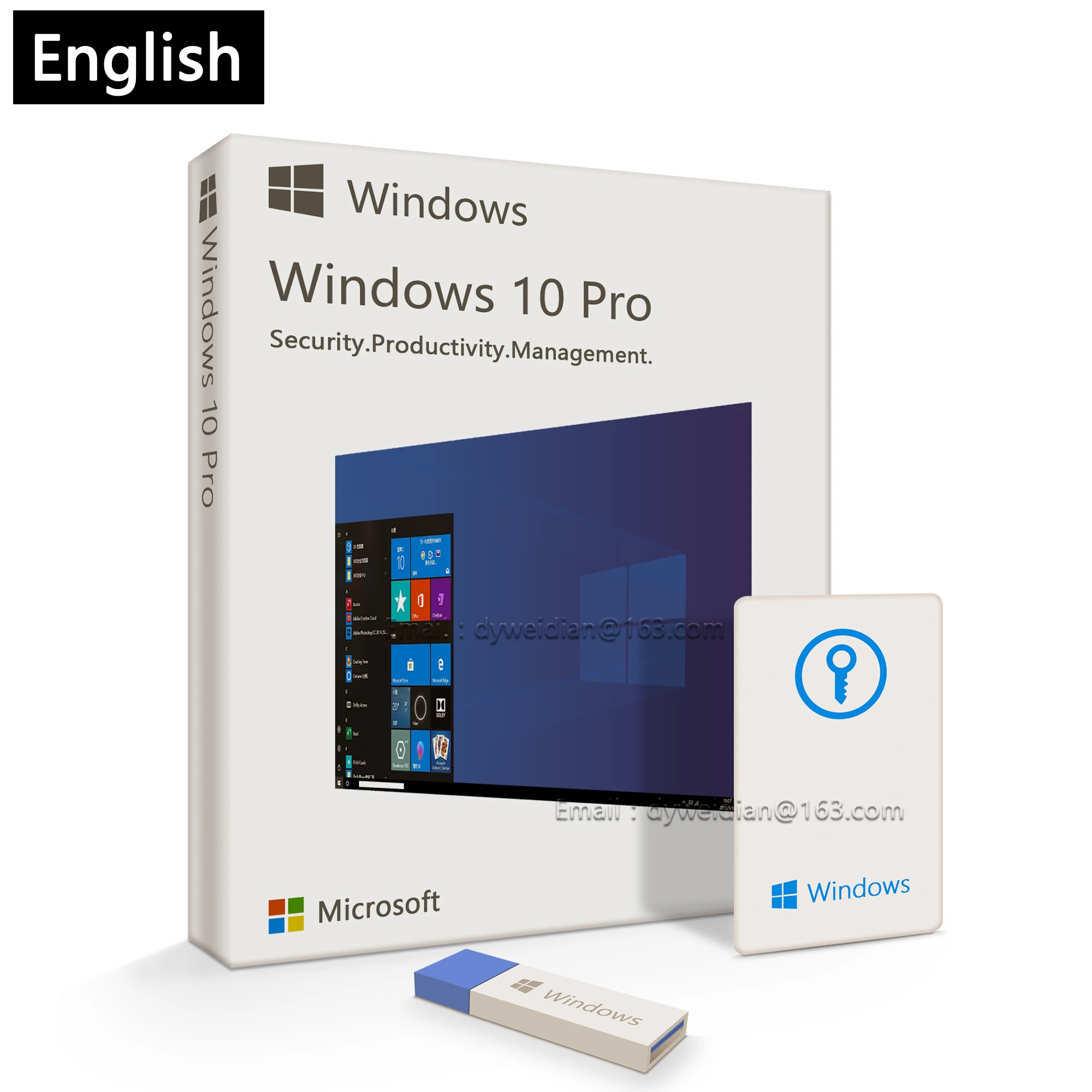 Windows 10 Pro Usb 3.0 Key Bootable Fpp Multilingual Retail Box 64-bit ...