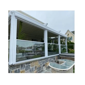 Aluminum Alloy Frame Panoramic Balcony Motorized Sliding Window In ...