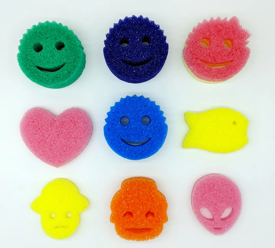 Dual Sided Control Scrub Style Smiling Grey Scrubber Scratch Free ...