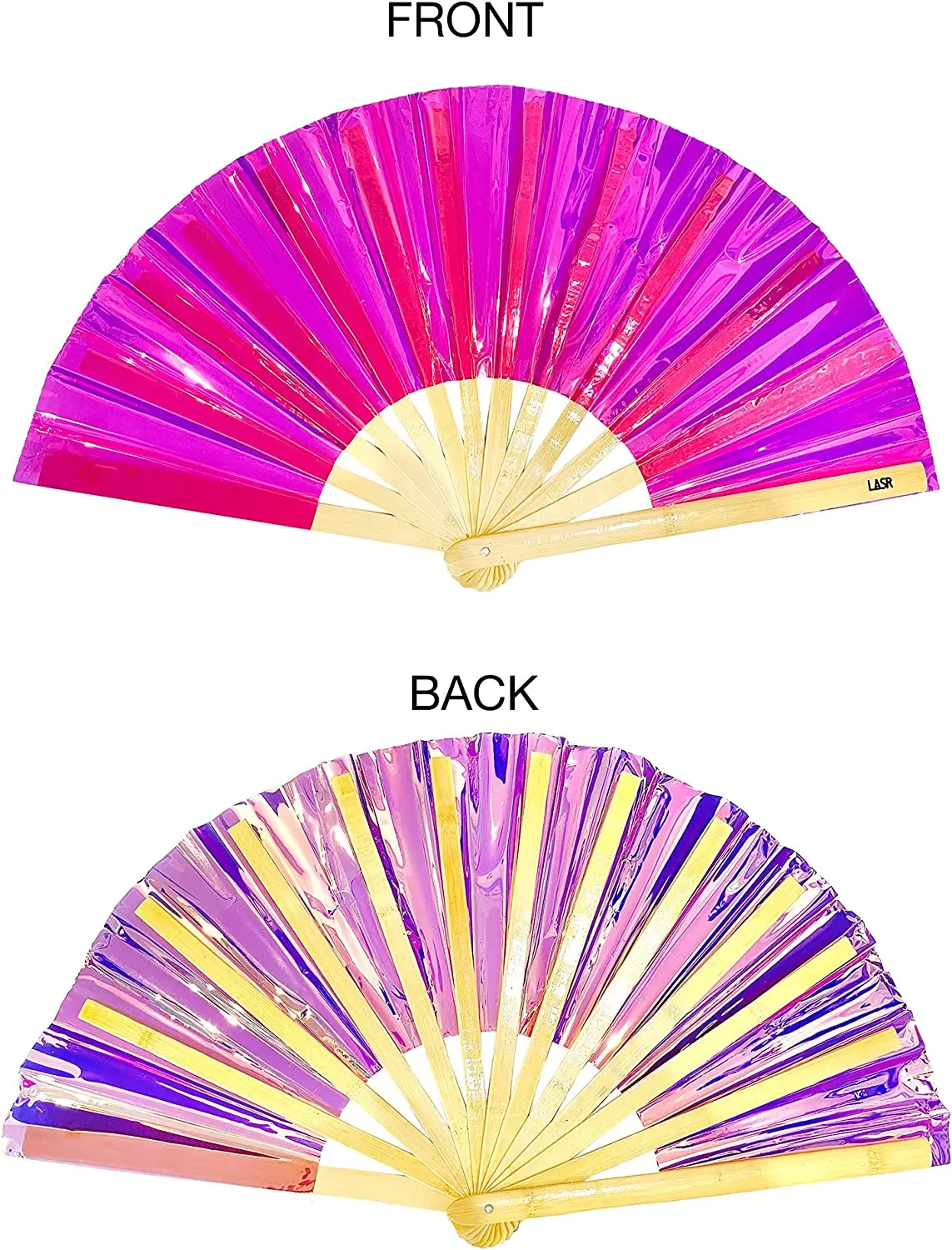 Bsbh Customized Printing Holographic Glitter Large Bamboo Handheld Fan ...