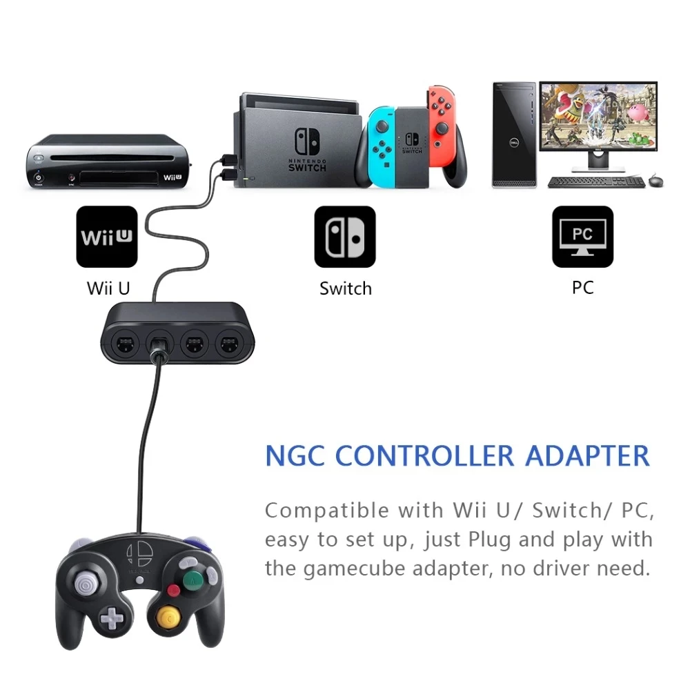 4 Ports Game Converter - USB Adapter for Nintendo Switch