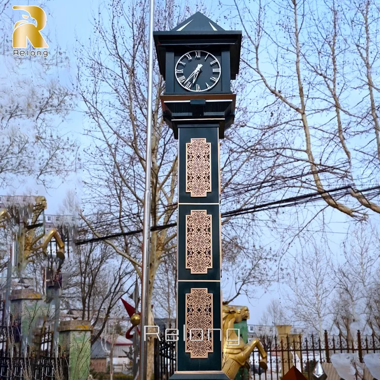 Alibaba.com: Custom Large Outdoor Metal Black Clock Tower Sculpture ...