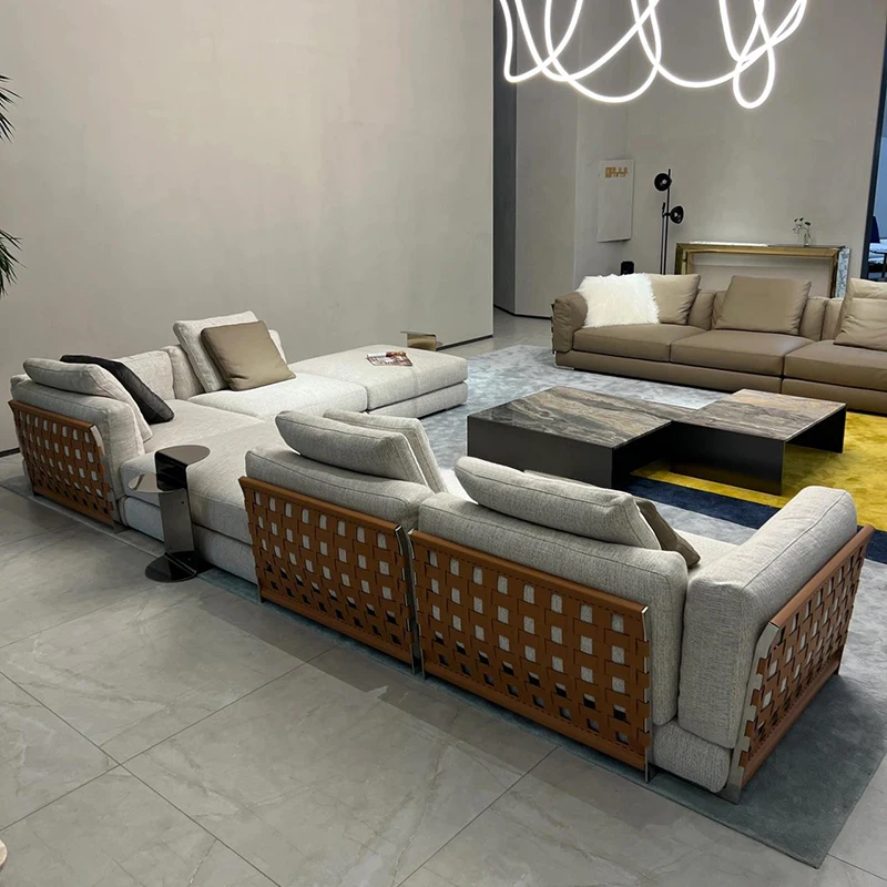 Luxury Modern Fabric Sofa Set Furniture Italian Design High Quality L ...