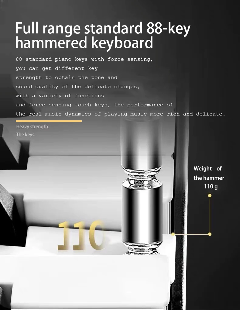 Transforms Variable Desk Musical Keyboard 88 Key Weighted Digital Piano ...
