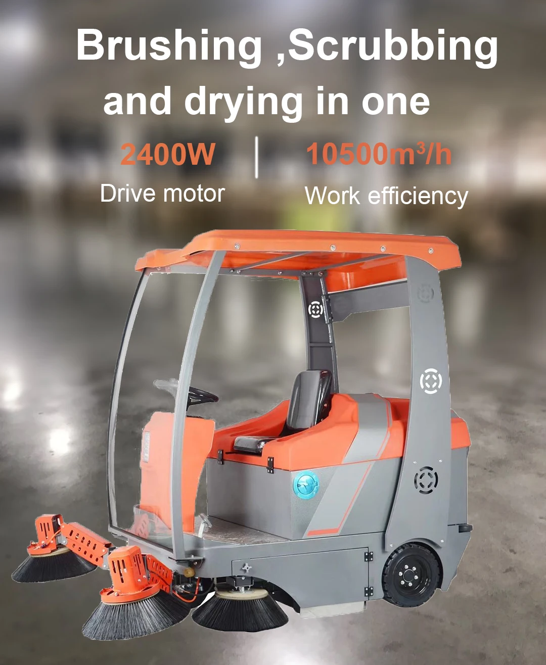 Pb155f Industrial Electric Cab Floor Sweeper Driving Type Road Sweeper ...