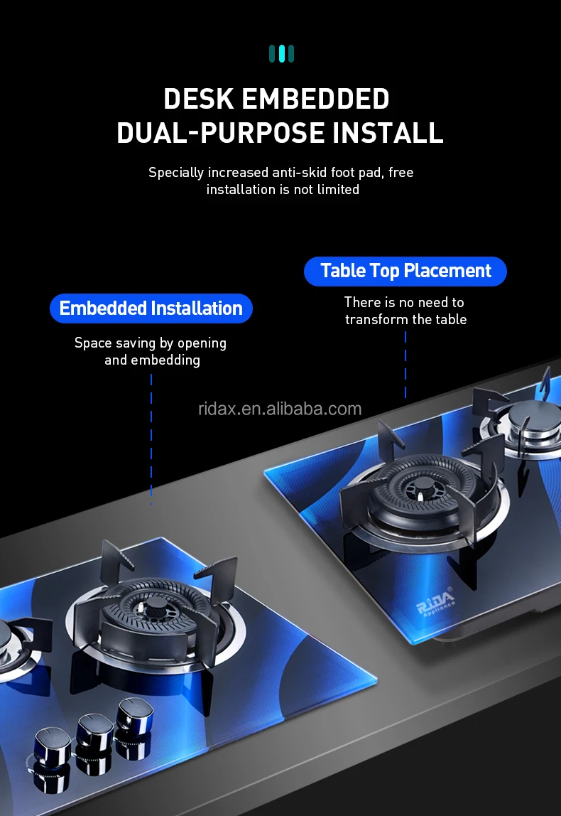 Ridax 3 Burner Gas Stove - Professional Cooking Appliance