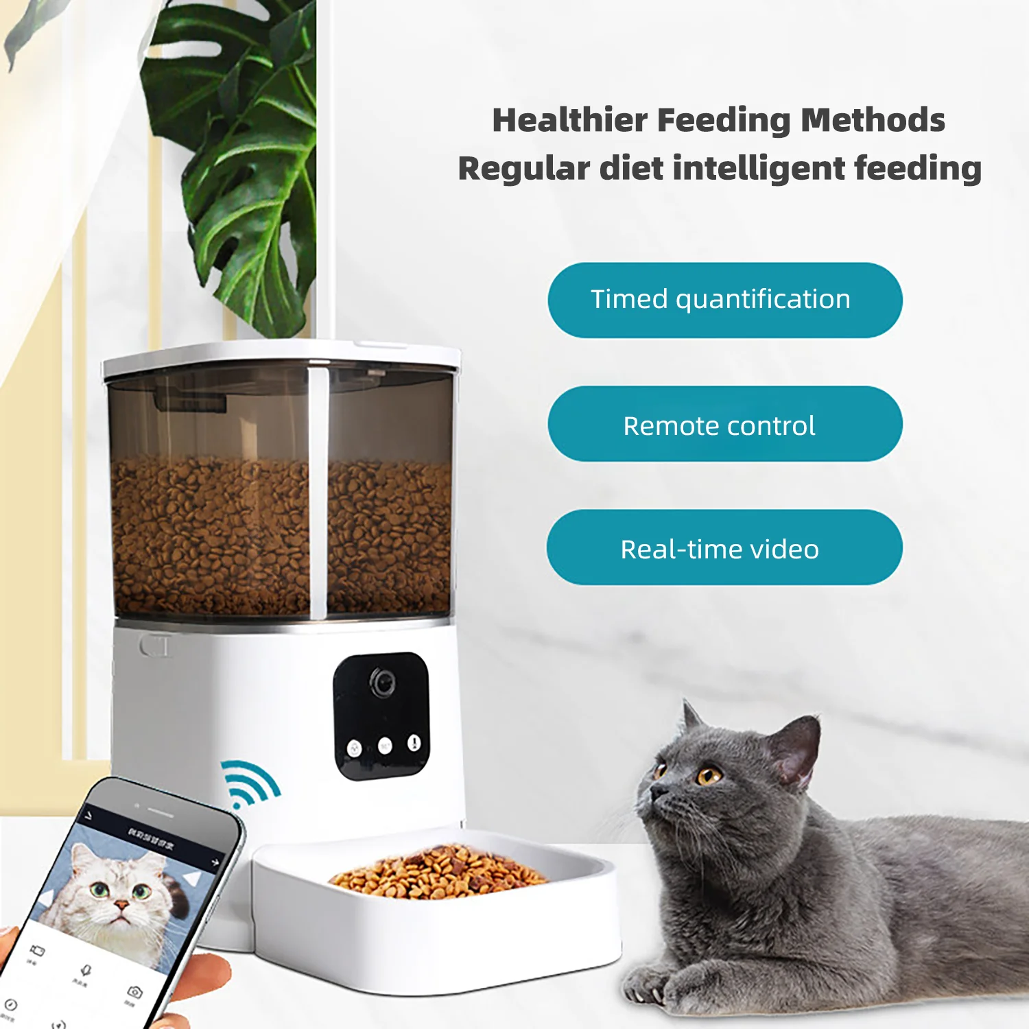 Smart Pet Feeder - Heavy Duty 6L Tuya Remote App Wifi Bowl