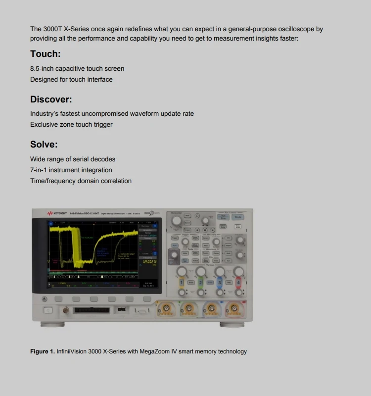 Keysight Dsox3052t Oscilloscope: Bandwidth 500 Mhz,2 Analog Channels,4 Mpts Memory - Buy ...