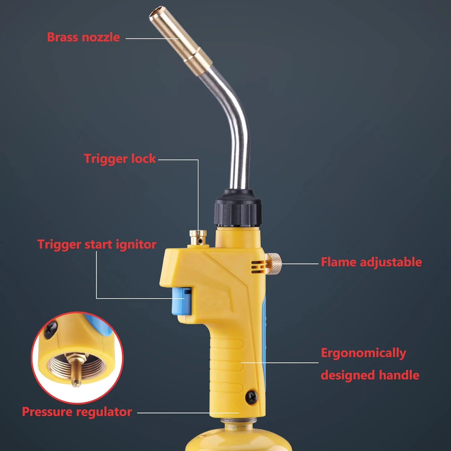Customized Upper Brass Heating Torch UP8600 2.5KW Heat Input MAPP ...