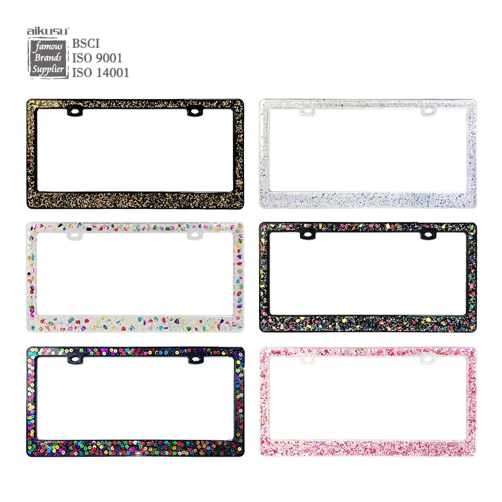Custom Usa & Canada Plastic Resin Epoxy Gemston Bling License Plate ...