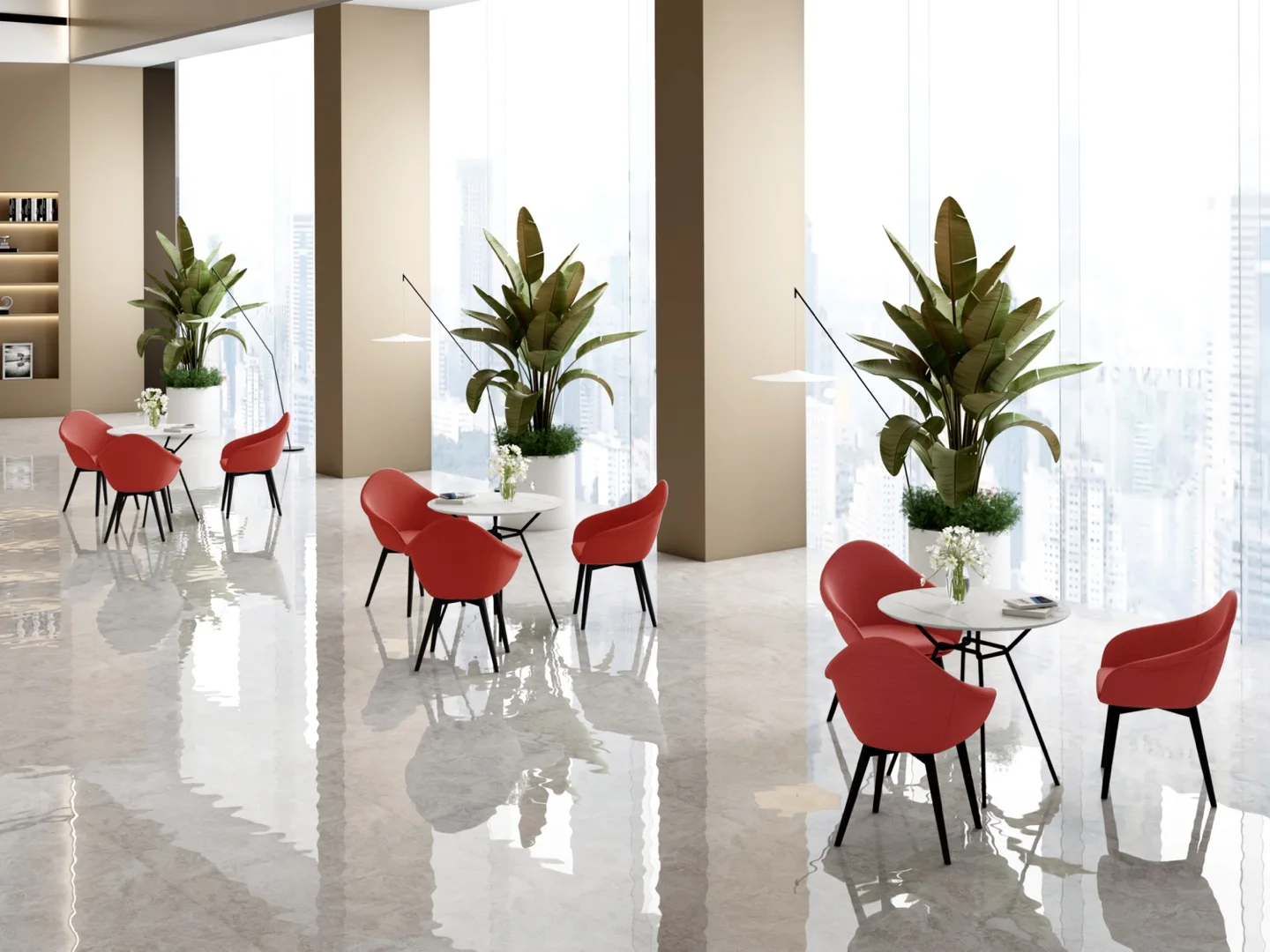 Modern Commercial Office Lounge Design - Visitor Chairs