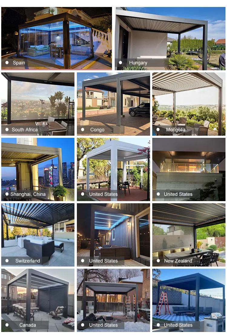 Sunc Outdoor Louvered Pergola Aluminum Louver Roof Patio Weatherproof ...