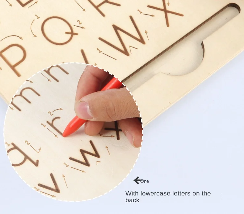 Wooden Letters Practicing Board,Double-sided Alphabet Tracing Tool ...