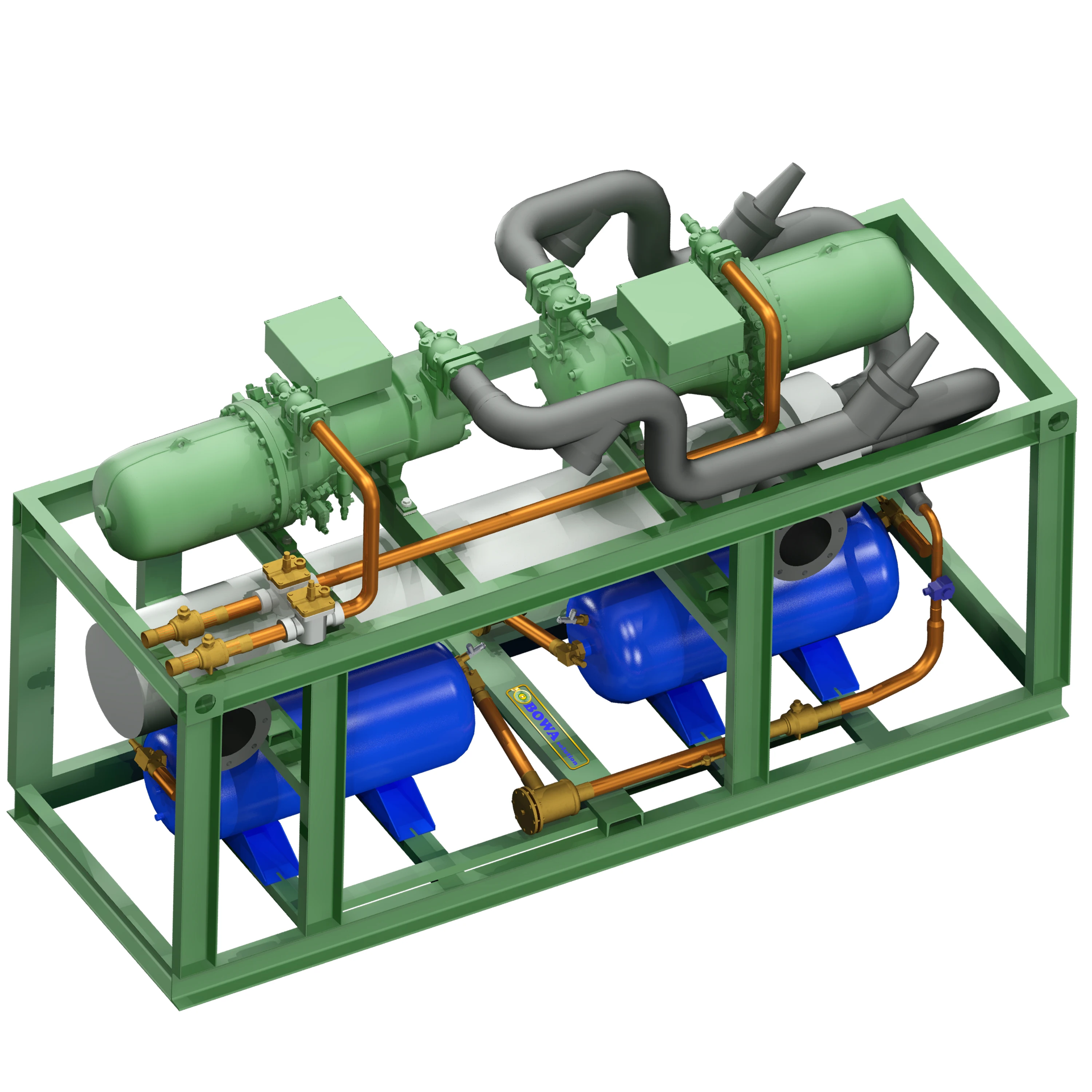 Dual 2 X 25hp Tandem Scroll Compressor Assembly Water Chiller Module ...